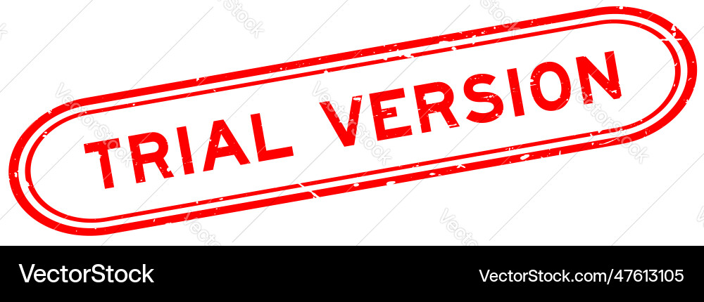 Grunge red trial version word rubber seal stamp Vector Image