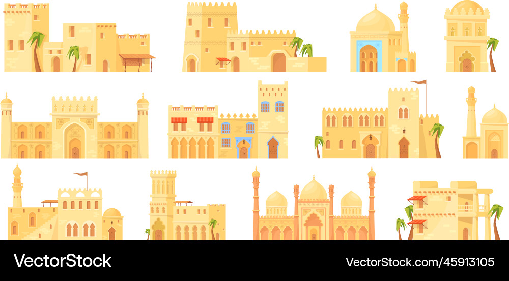 Islamic heritage buildings old brick building Vector Image