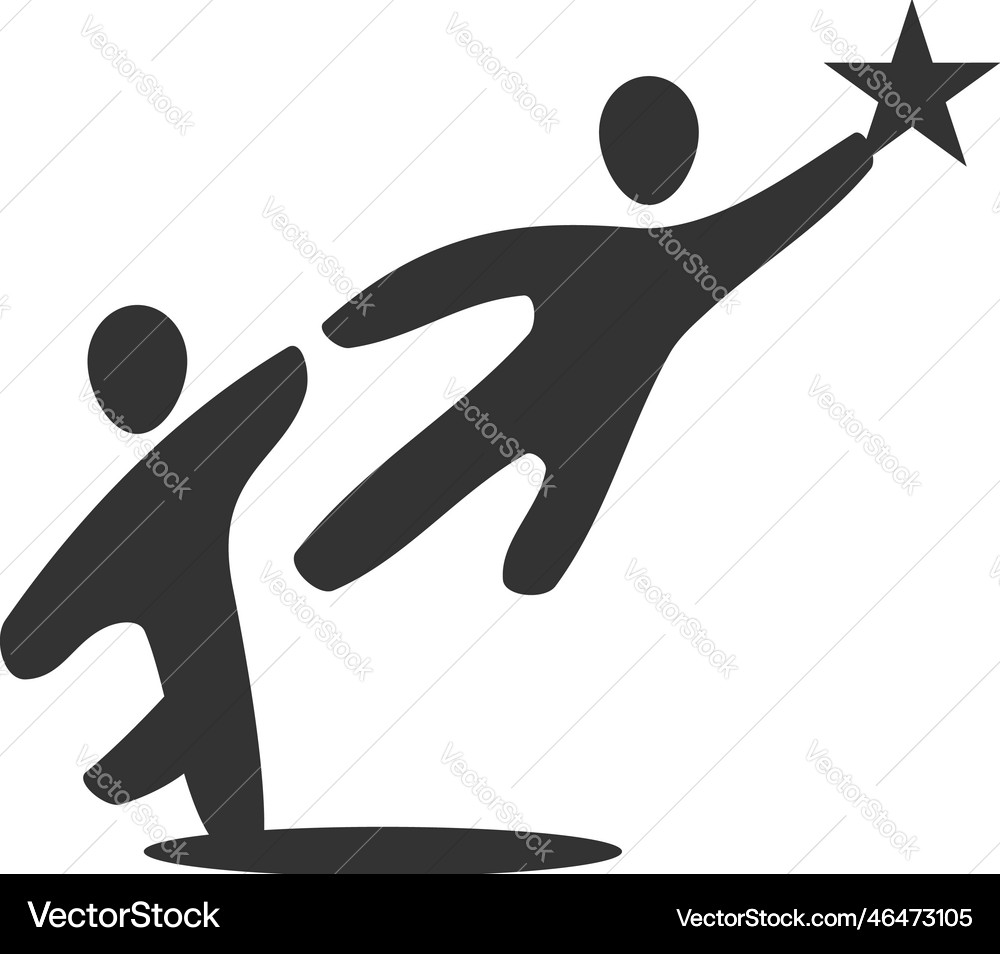 Leader with star logo template icon brand Vector Image