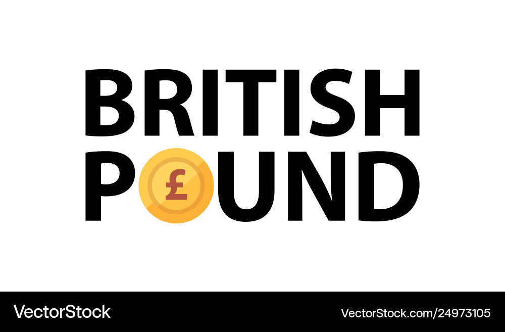 Logo with phrase - british pound and golden Vector Image