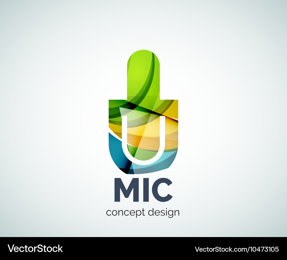 Microphone logo business branding icon Royalty Free Vector