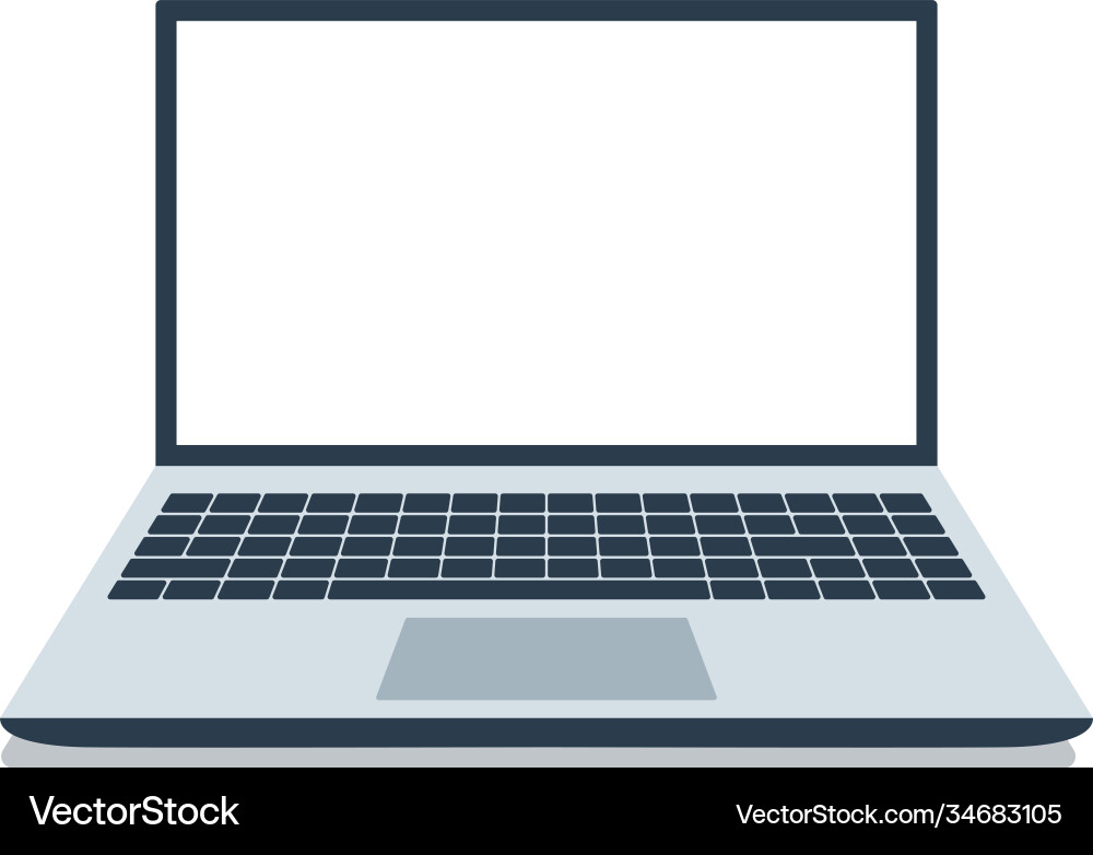 Open laptop with white screen laptop layout in Vector Image