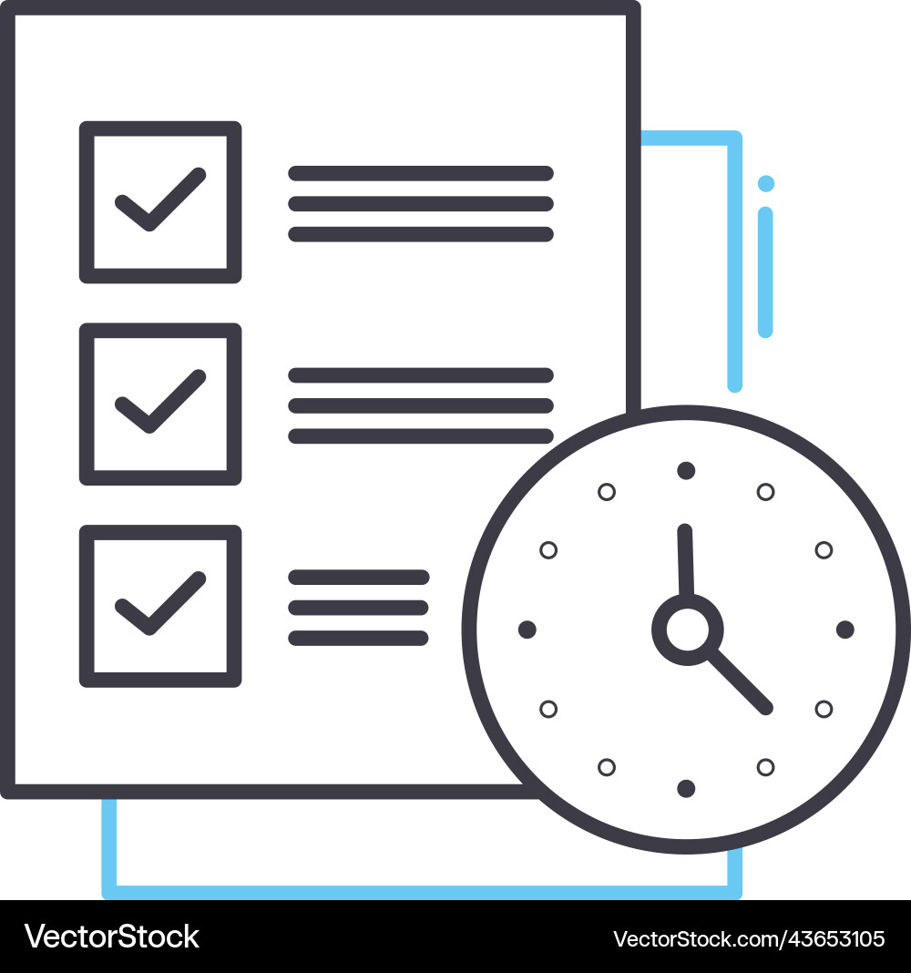 Planning line icon outline symbol Royalty Free Vector Image