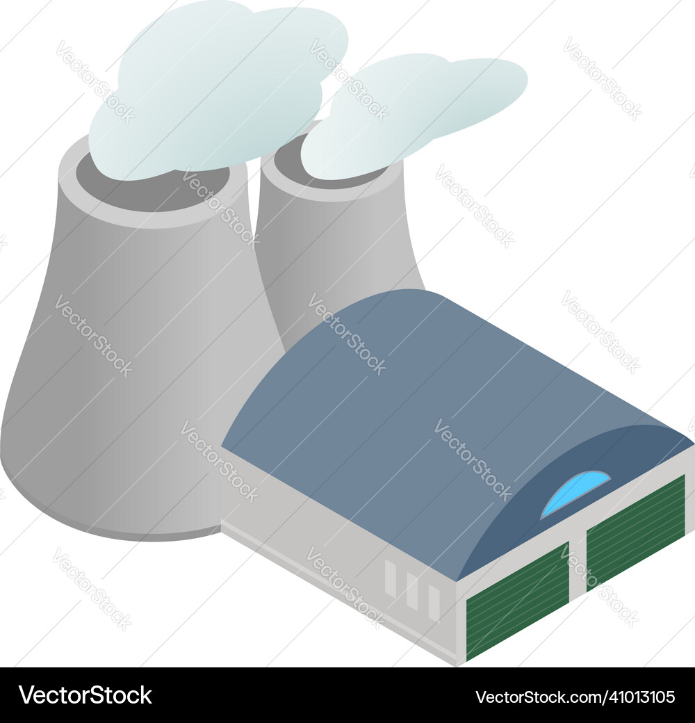 Power plant icon isometric station Royalty Free Vector Image