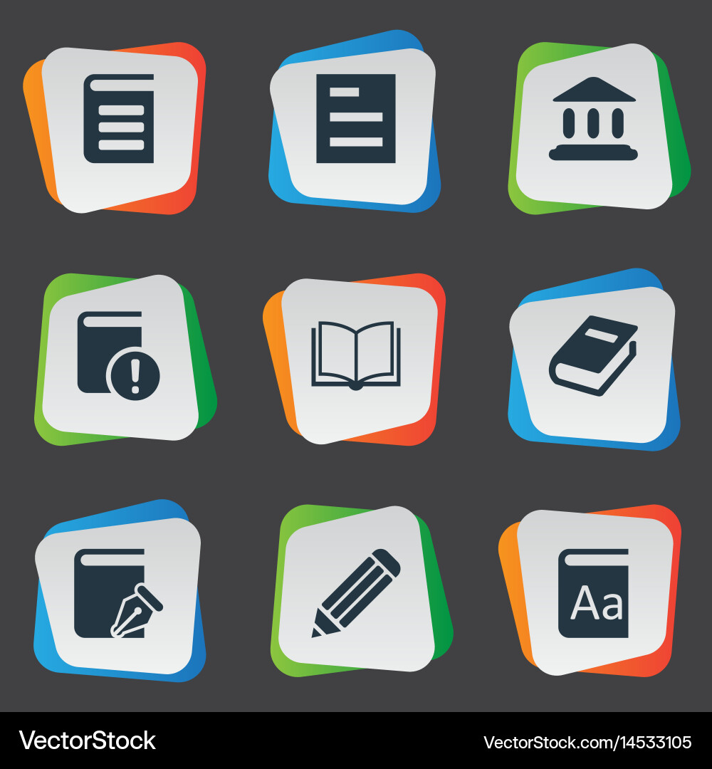 Set of simple reading icons Royalty Free Vector Image