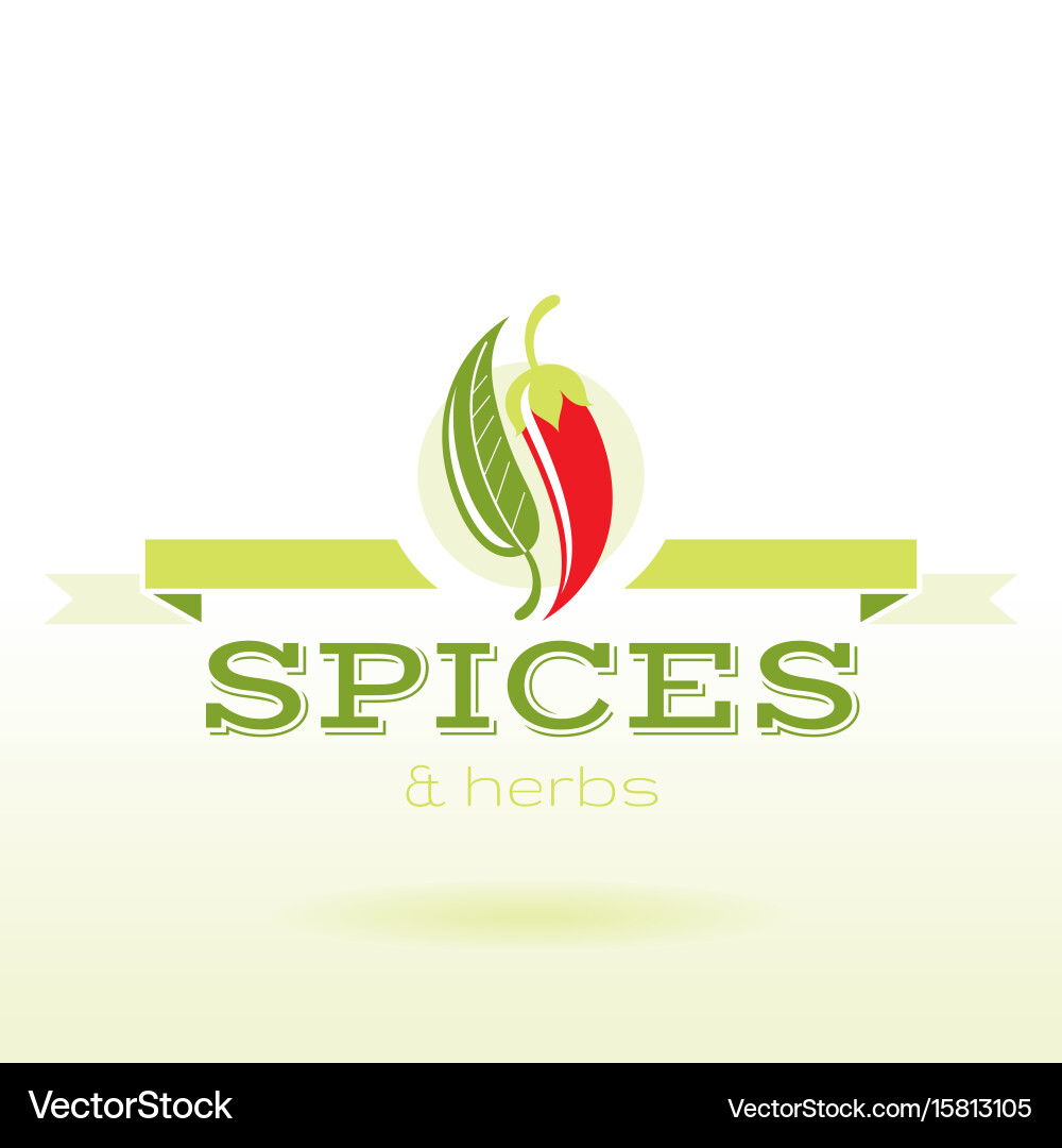 Spices and herbs logo text lettering flat modern Vector Image
