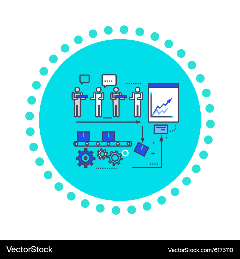 Analysis of production flat style icon Royalty Free Vector