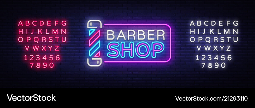 Barber shop sign design template Royalty Free Vector Image