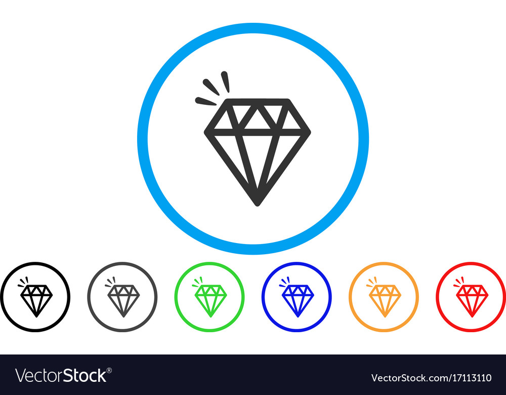 Diamond crystal rounded icon Royalty Free Vector Image