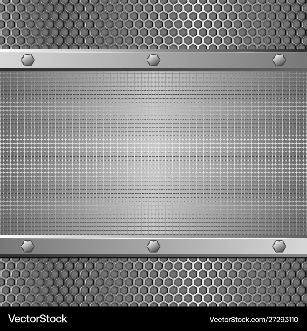 Gray textured background with metal grate Vector Image