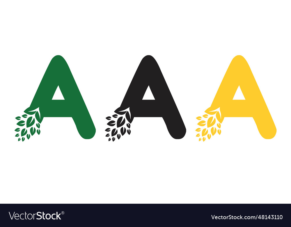 Letter eroded into leaf a logo Royalty Free Vector Image