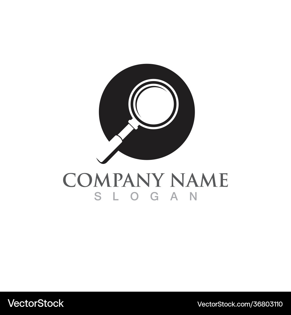 Magnifying glass logo and symbol image Royalty Free Vector