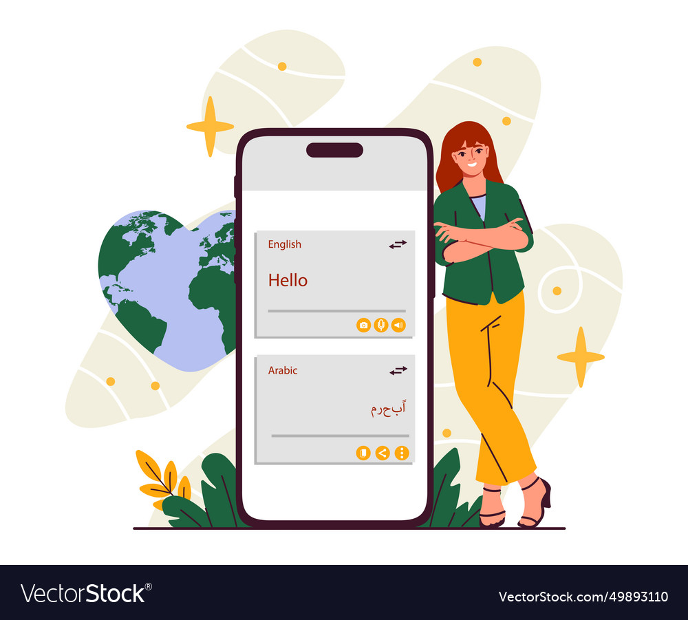 Online translator concept Royalty Free Vector Image