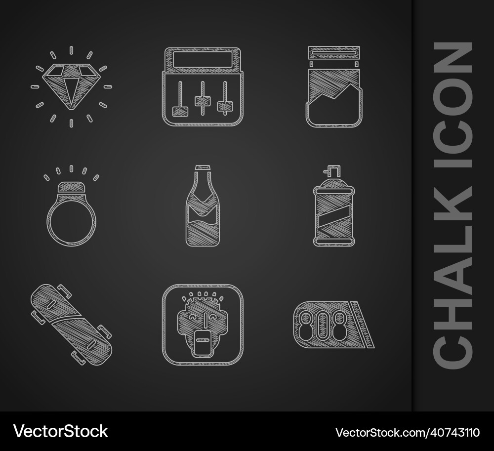 Set beer bottle rapper drum machine music paint Vector Image