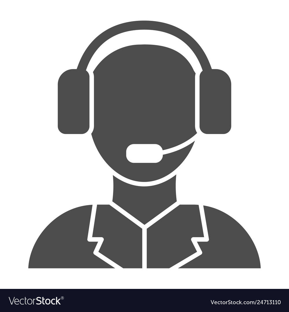 Technical support solid icon call center Vector Image