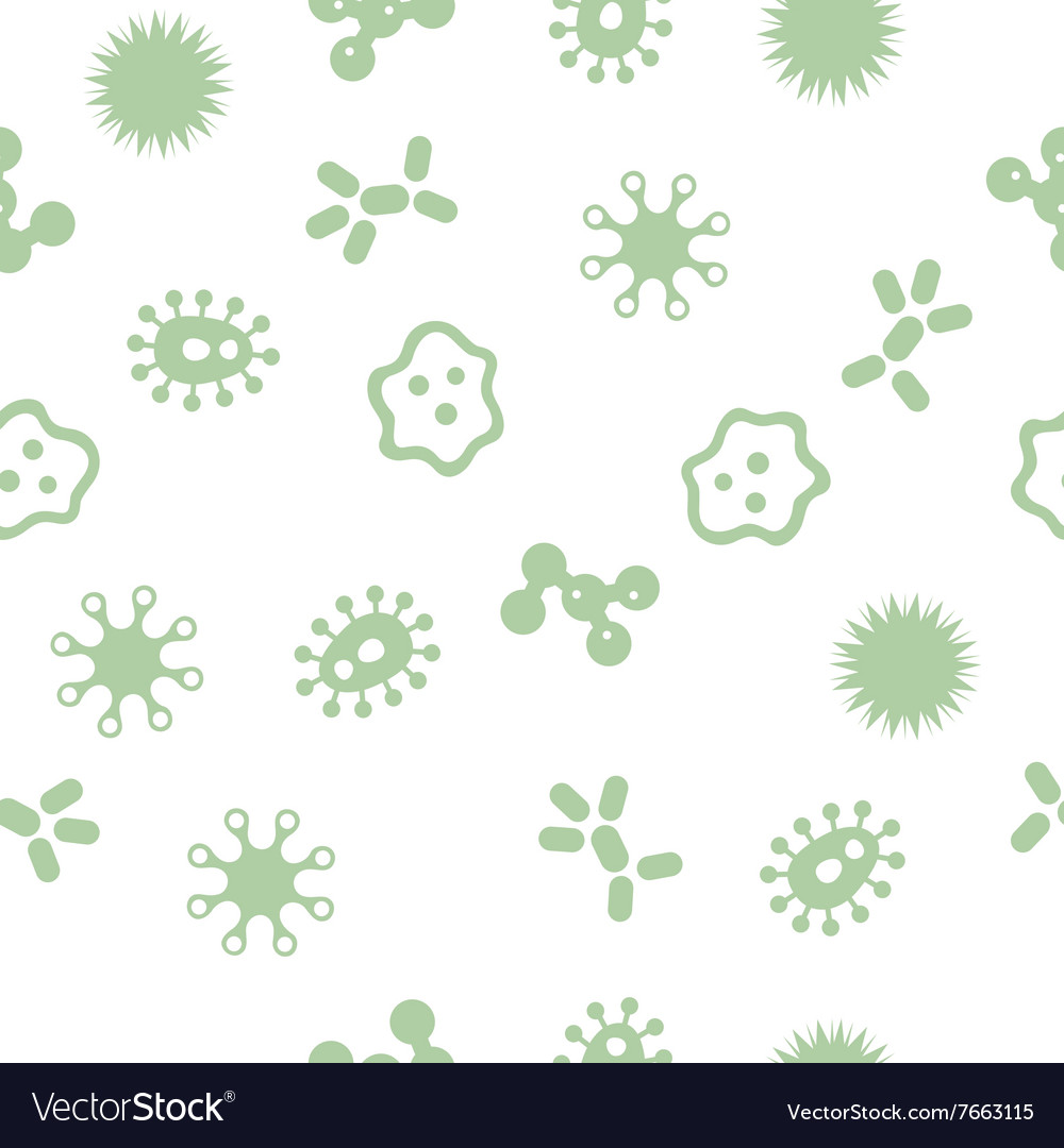 Bacteria seamless flat pattern Royalty Free Vector Image