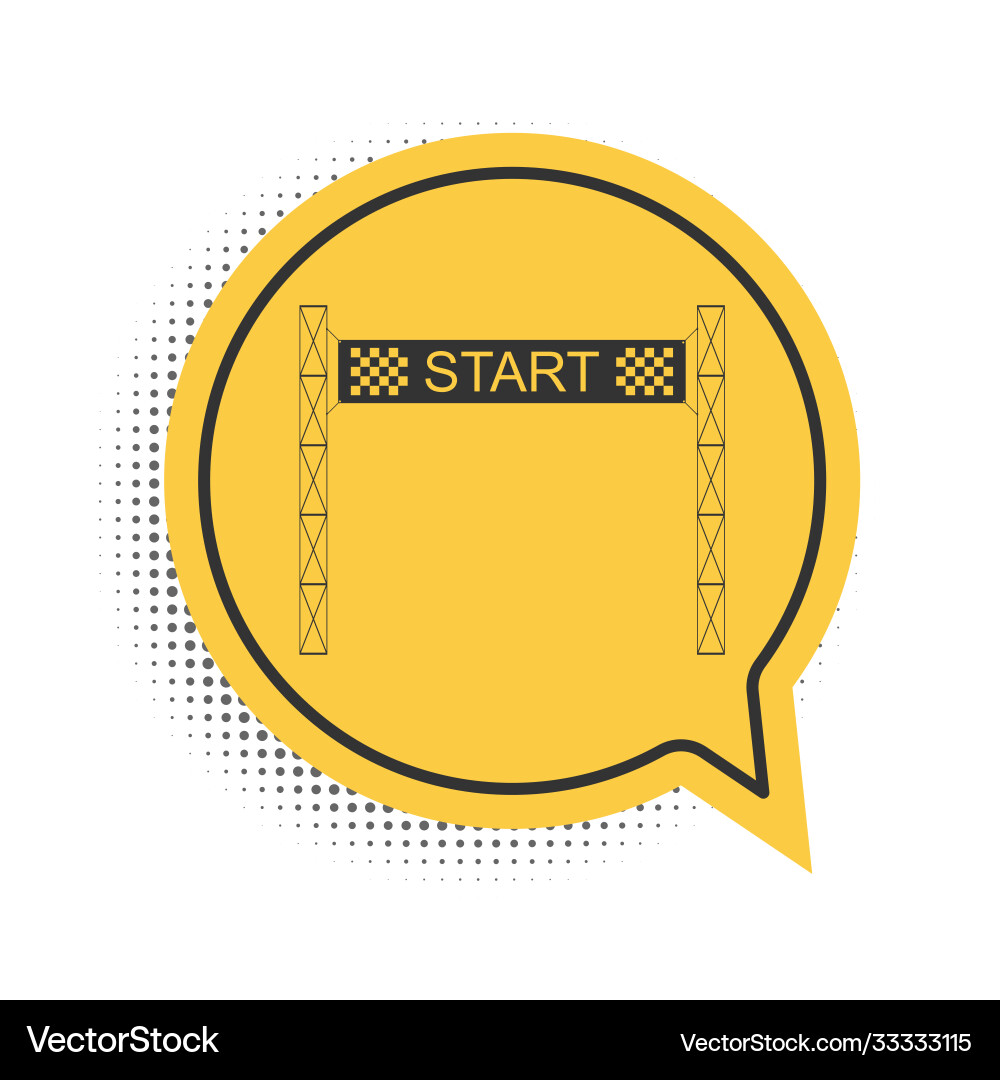 Black starting line icon isolated on white Vector Image
