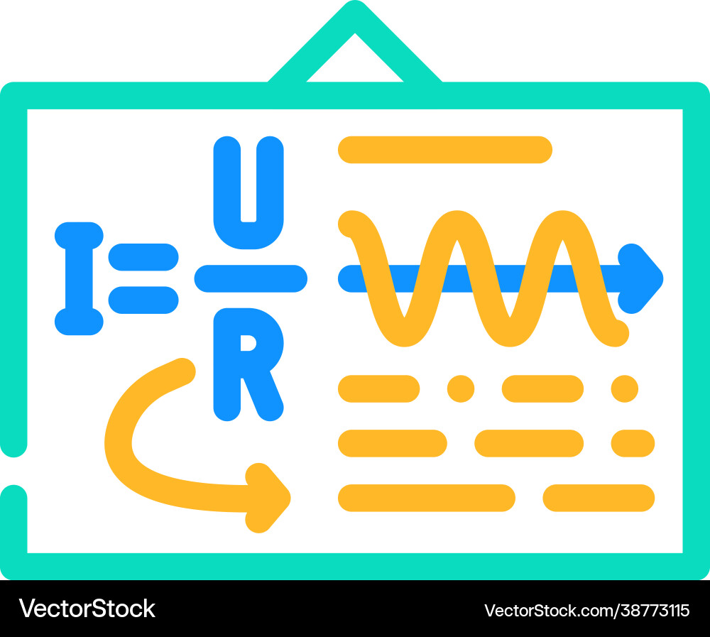 Board with ohm law color icon Royalty Free Vector Image