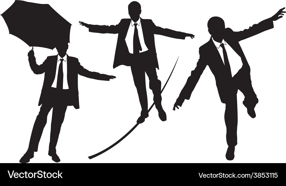 Business men on rope Royalty Free Vector Image
