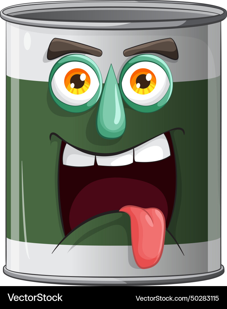 Cartoon can with a playful lively expression Vector Image