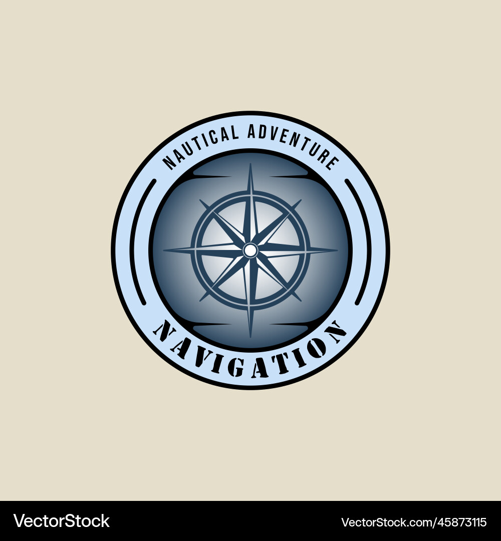 Compass emblem logo vintage template icon graphic Vector Image