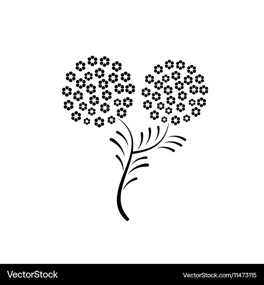 Decorative flower icon in flat style isolated Vector Image