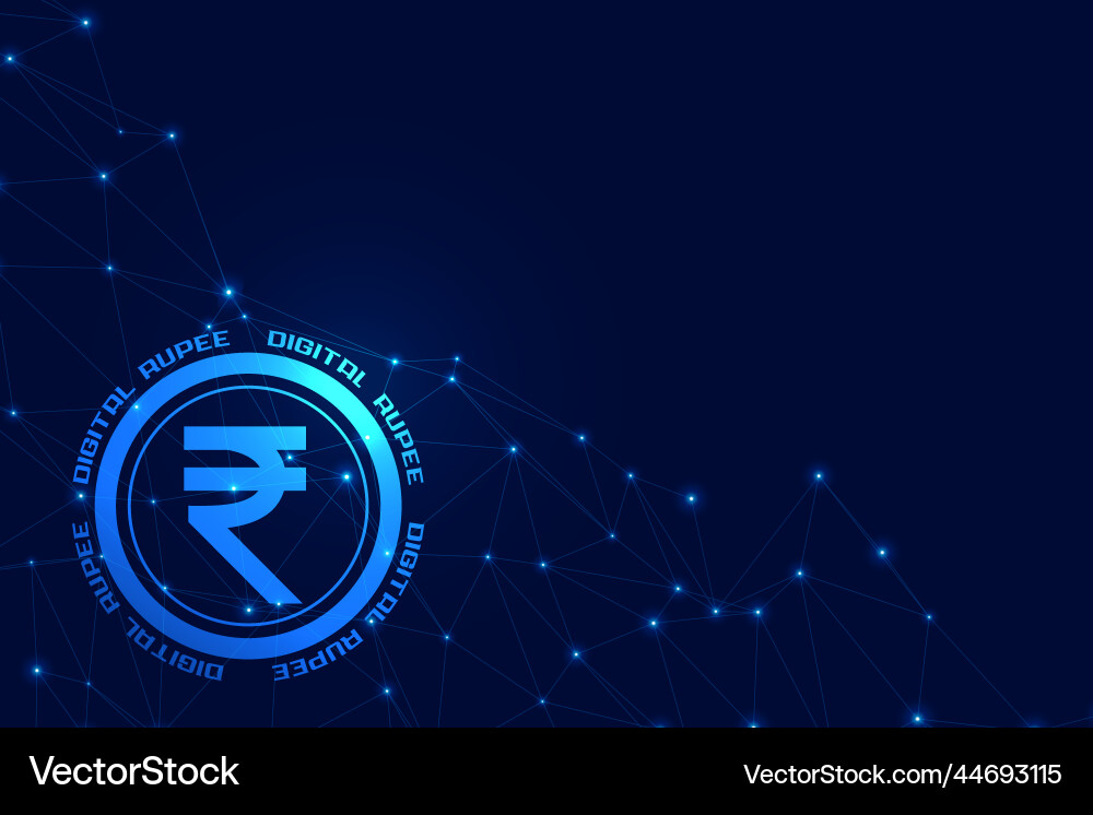 Digital indian currency background with rupee Vector Image