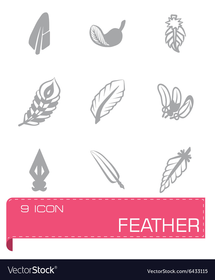 Feather icon set Royalty Free Vector Image - VectorStock
