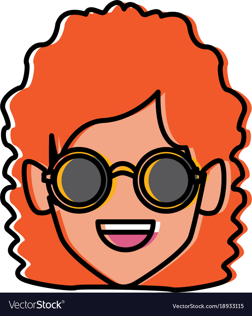 Geek girl with round frame glasses Royalty Free Vector Image