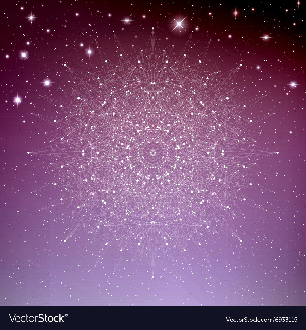 Geometric Abstract Form With Connected Lines Vector Image