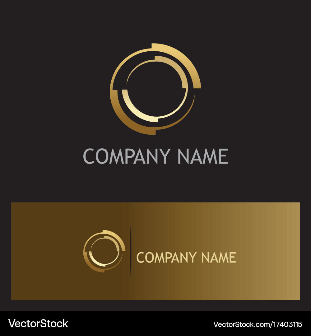 Gold round target company logo Royalty Free Vector Image