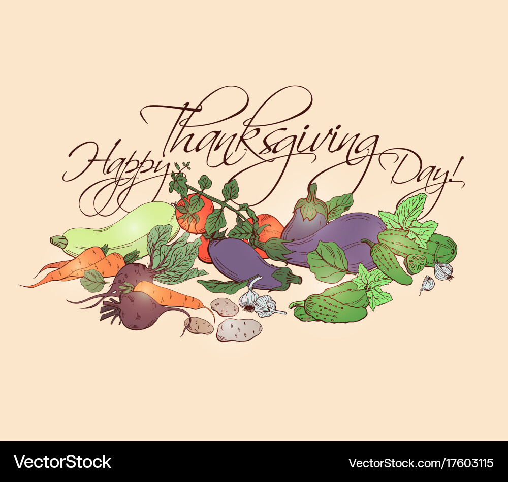 Happy thanksgiving day horizontal poster Vector Image
