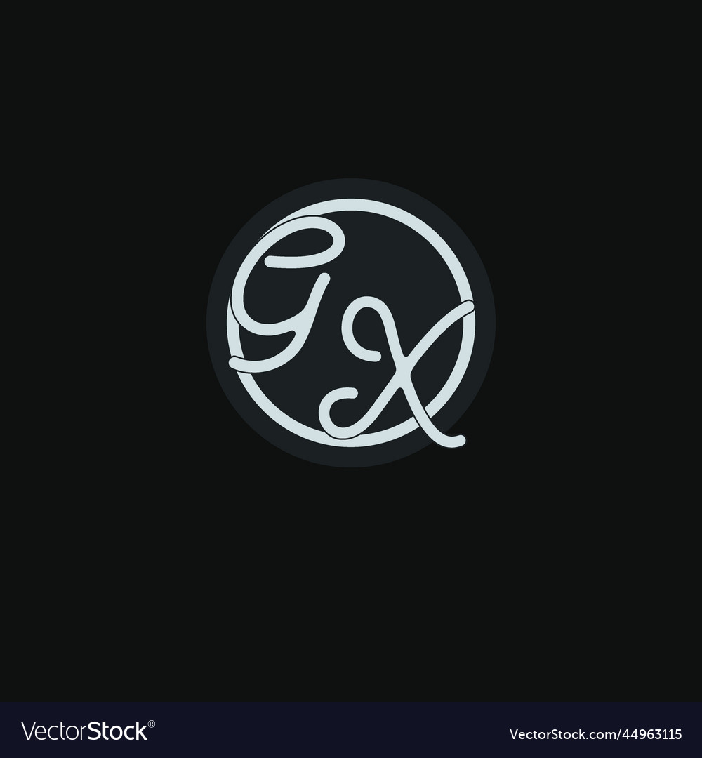 Initials gx logo monogram with simple circle line Vector Image