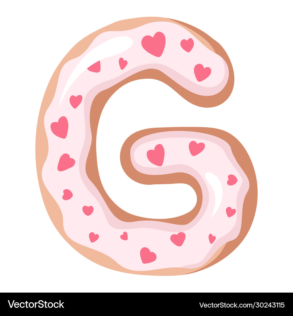 Letter donut alphabet on white Royalty Free Vector Image