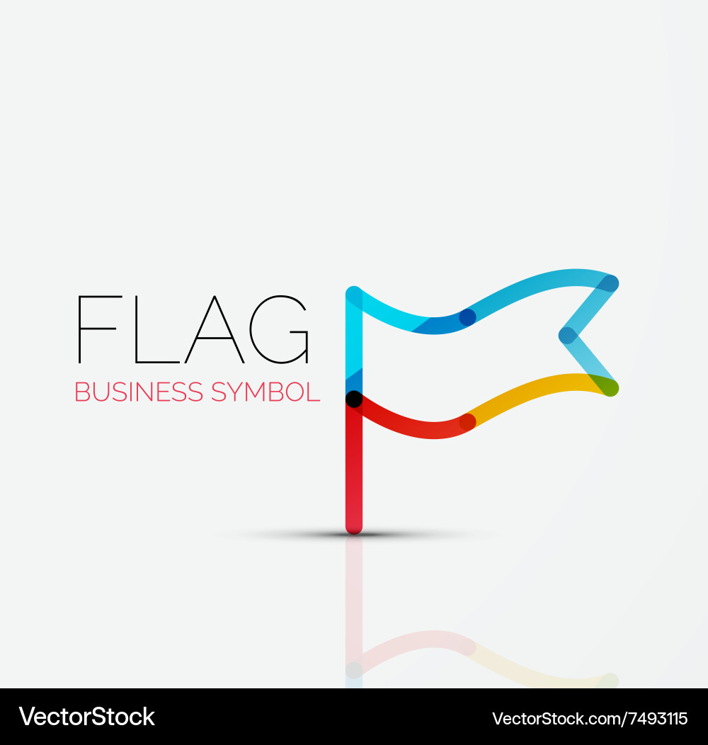 Logo flag abstract linear geometric business icon Vector Image