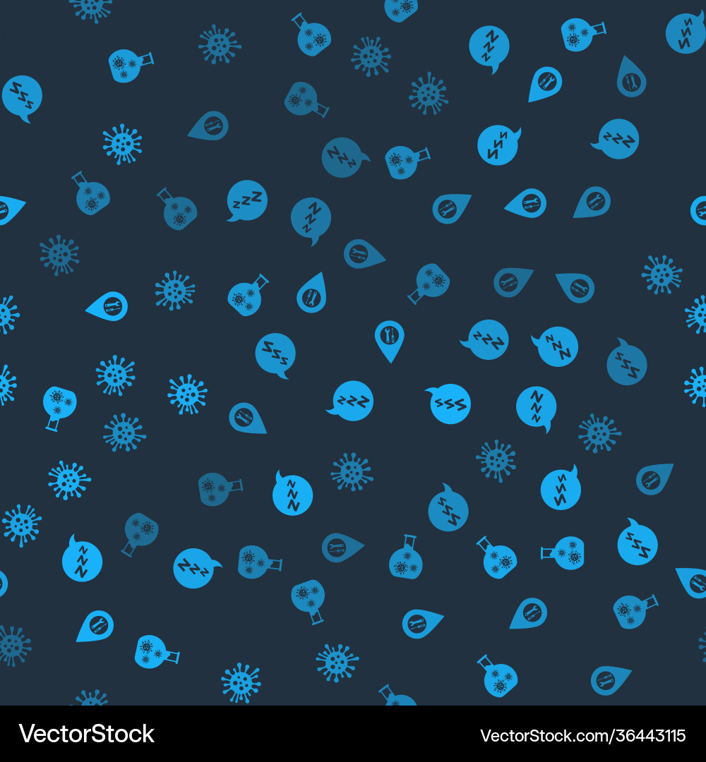 Set test tube with virus speech bubble snoring Vector Image