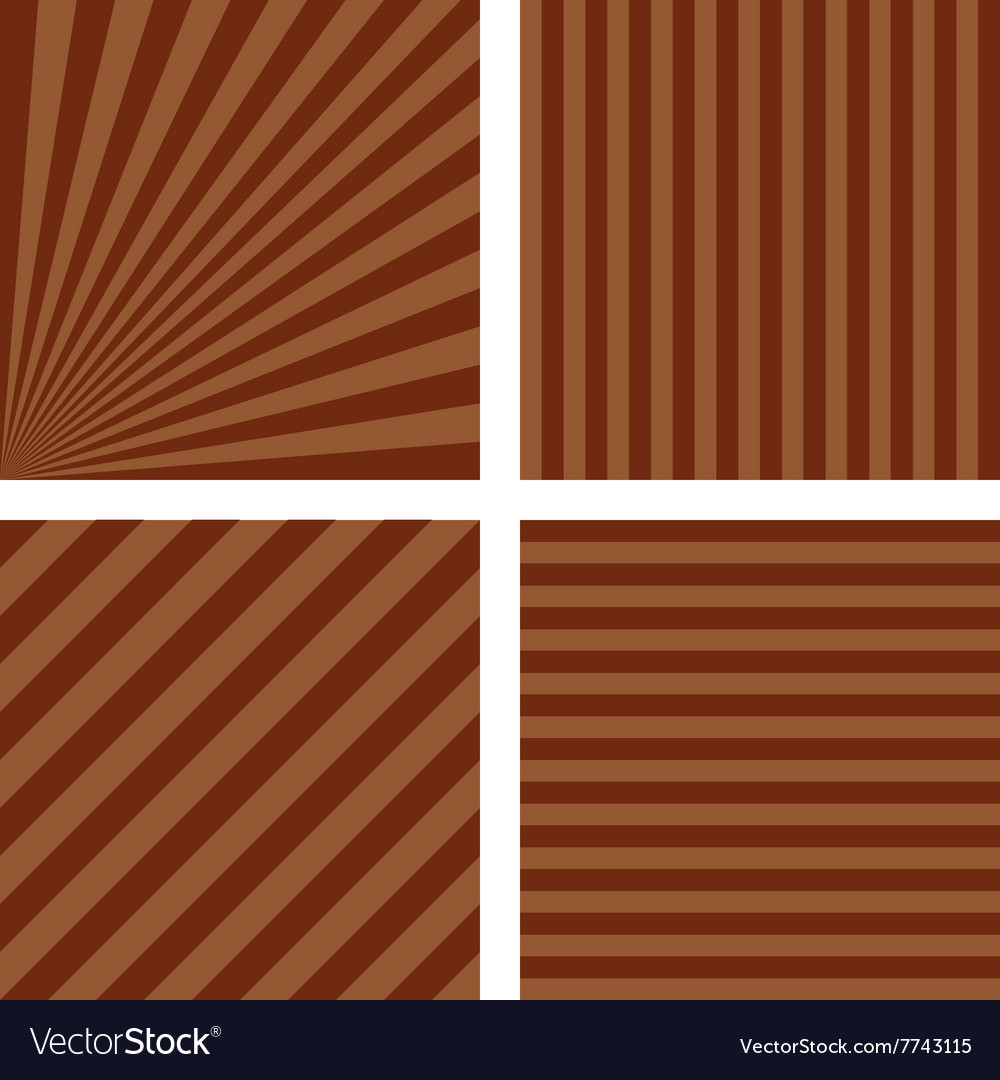 Simple brown striped pattern set Royalty Free Vector Image