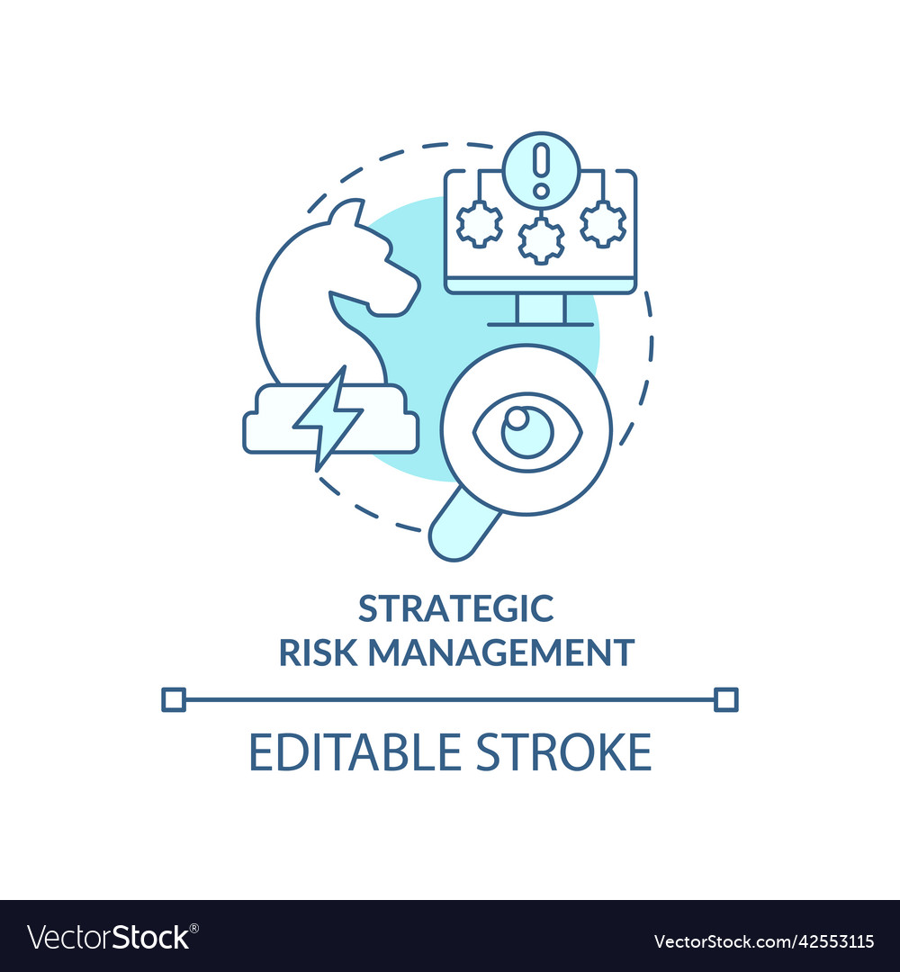 Strategic risk management turquoise concept icon Vector Image Strategic risk management turquoise concept icon Vector Image