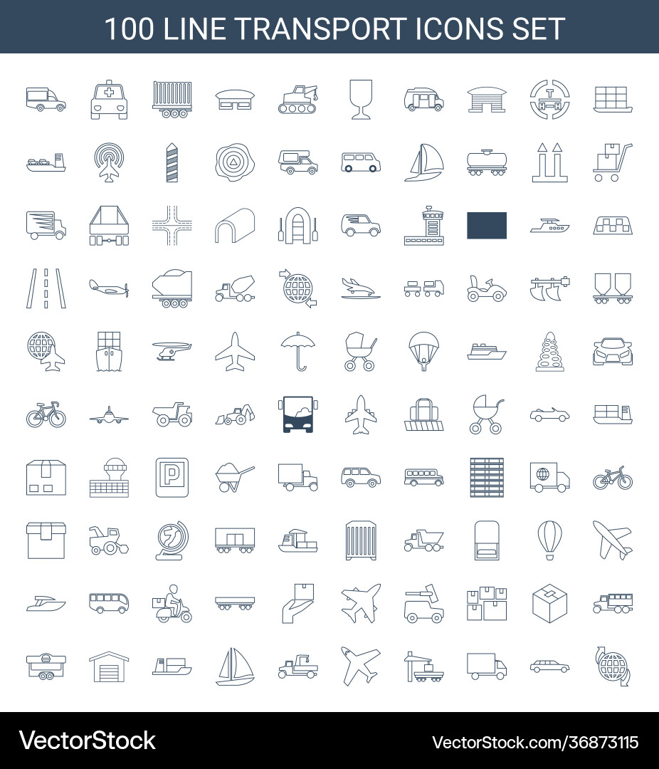 Transport icons Royalty Free Vector Image - VectorStock