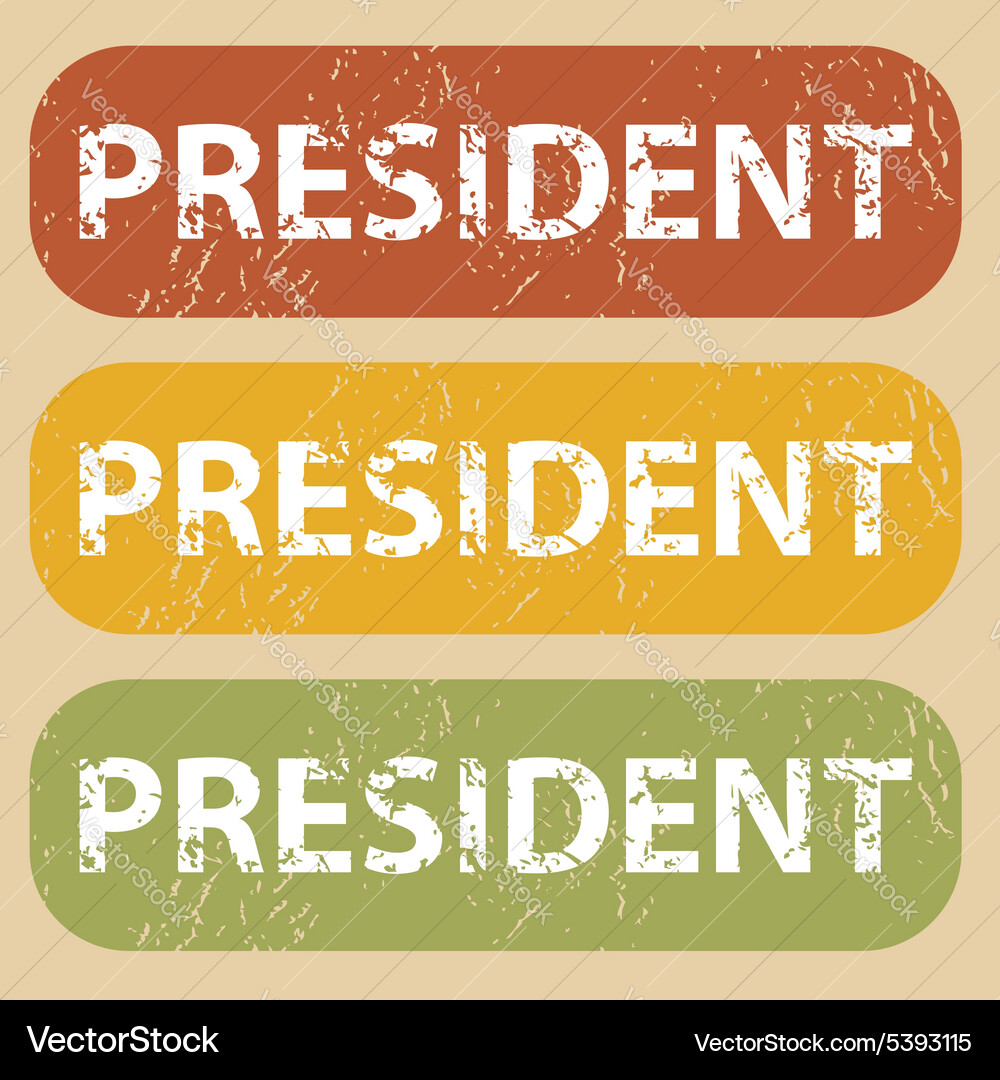 Vintage PRESIDENT stamp set Royalty Free Vector Image
