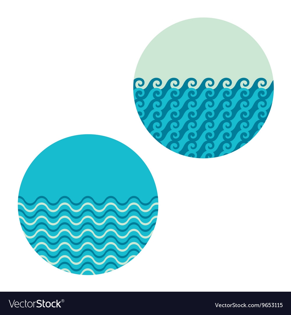 Wave in circle set Royalty Free Vector Image - VectorStock