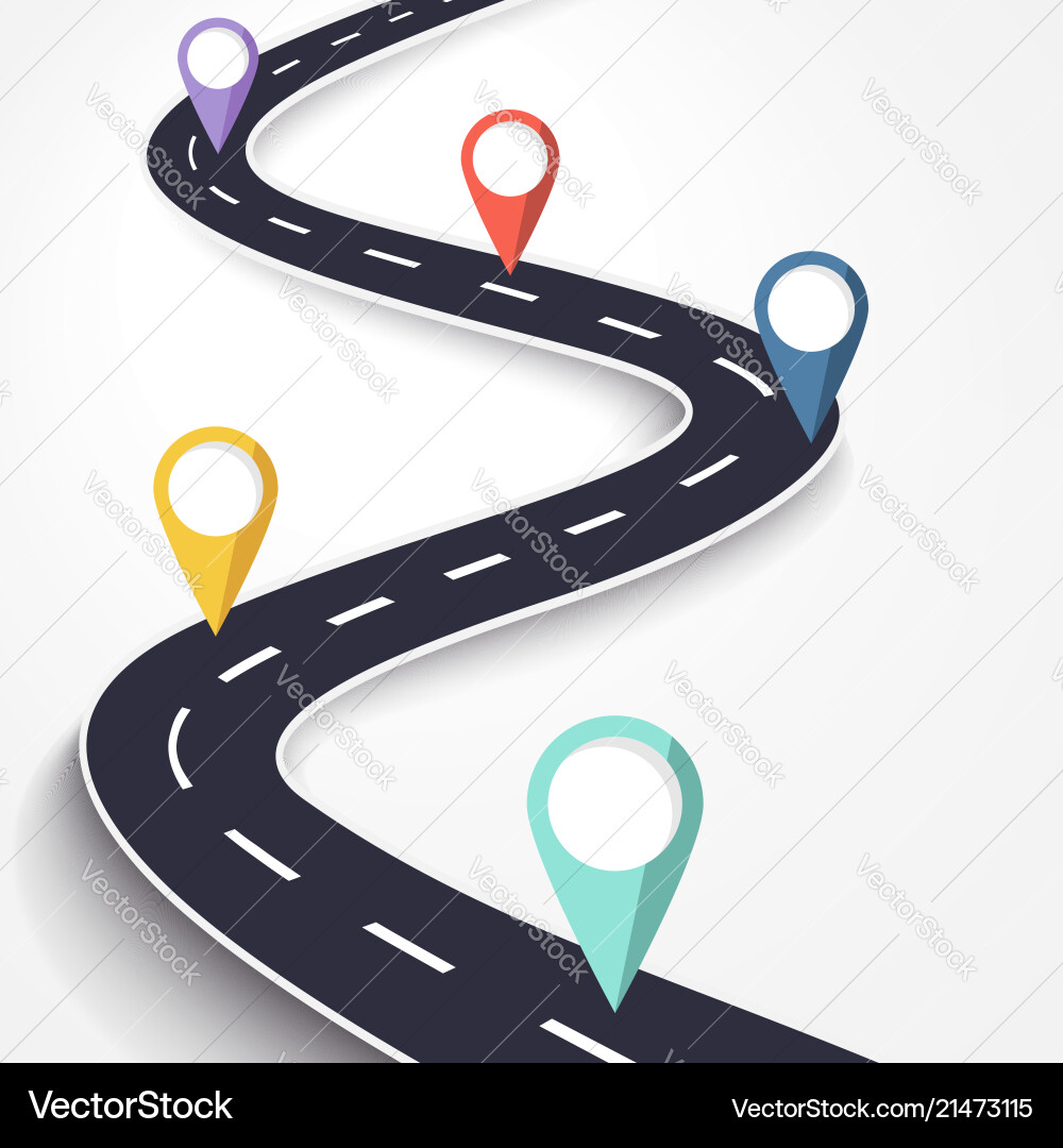 Winding road on a white isolated background Vector Image