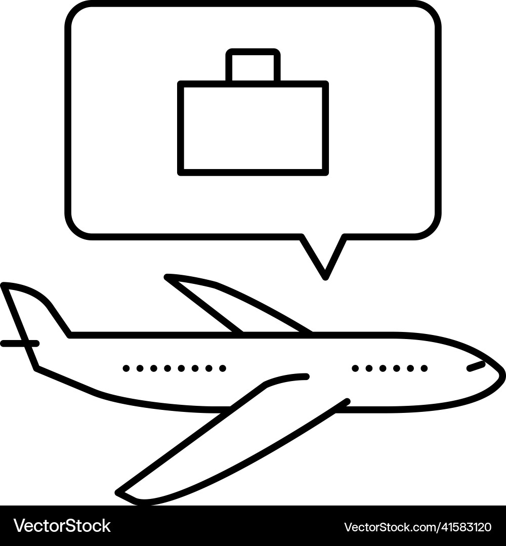 Air travelling and working line icon Royalty Free Vector
