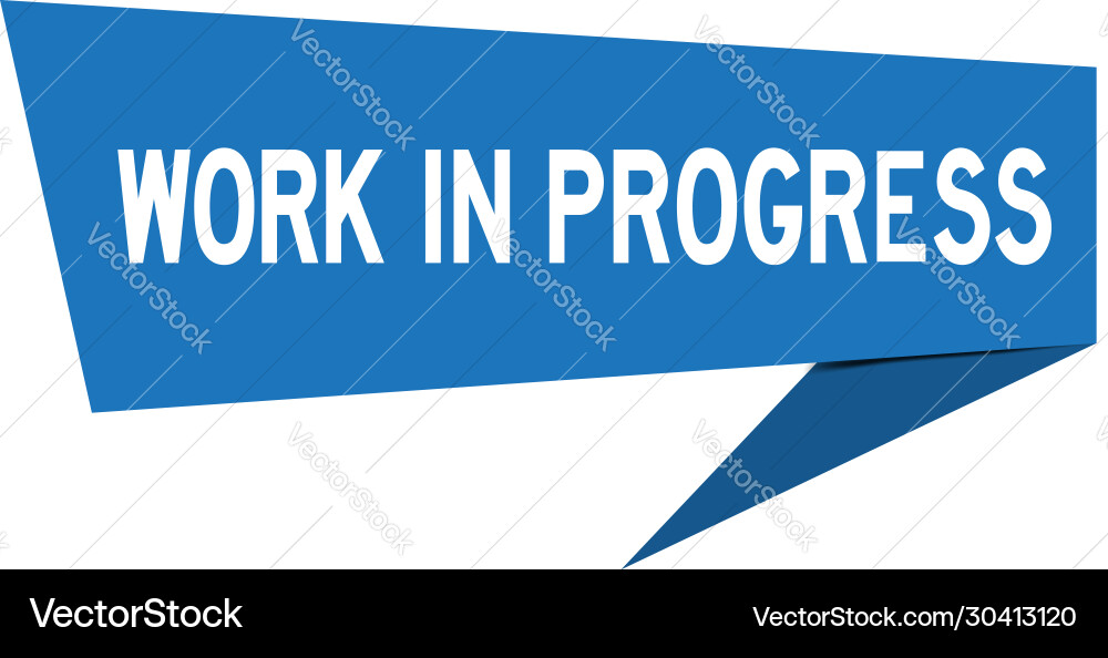 Blue paper speech banner with word work Royalty Free Vector