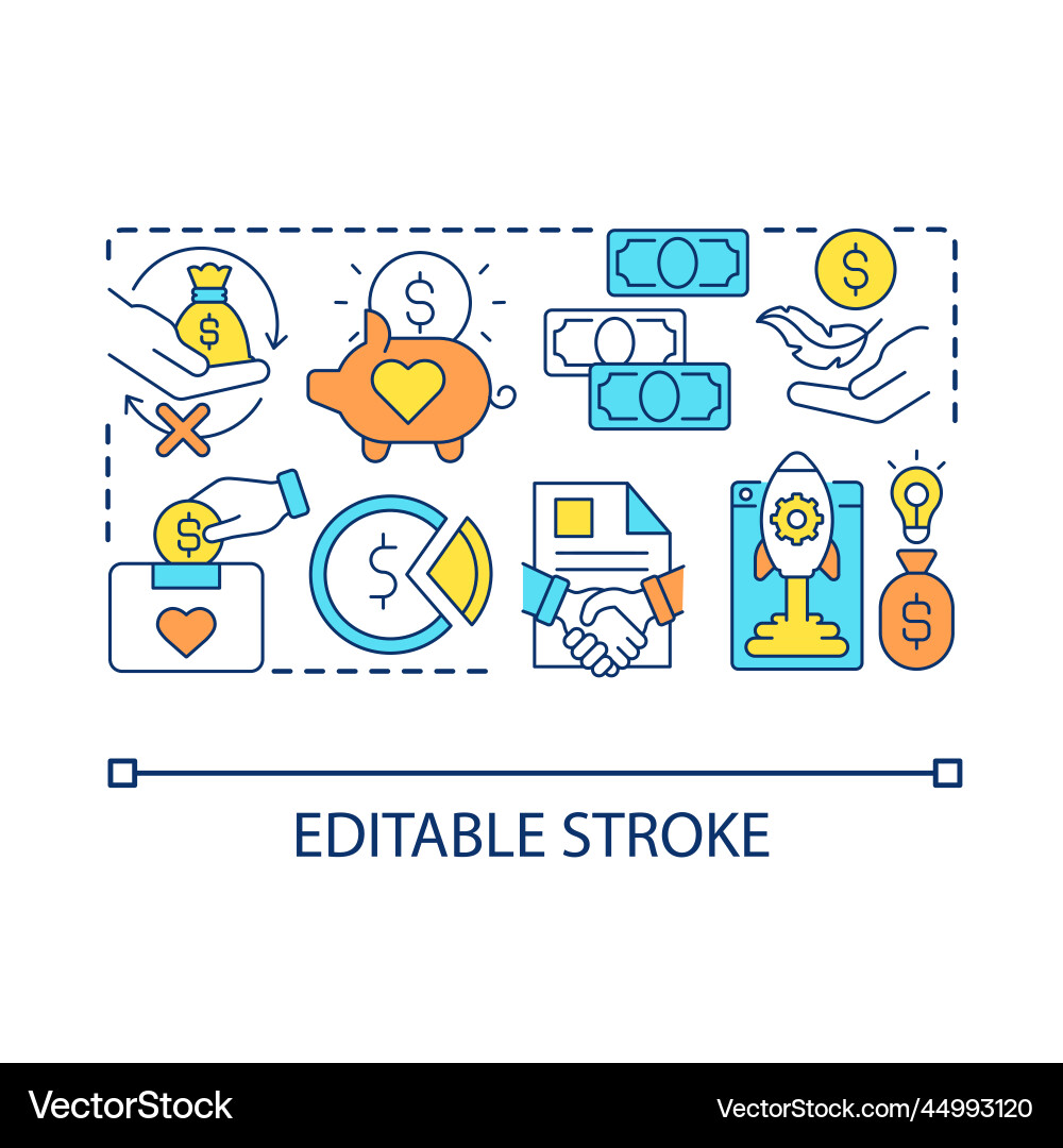 Company shares concept icon Royalty Free Vector Image