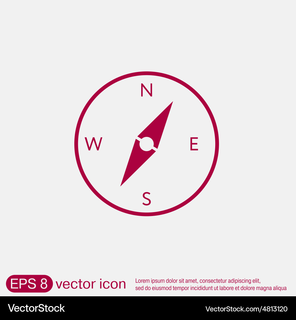 Compass icon orienteering traveling or camping Vector Image