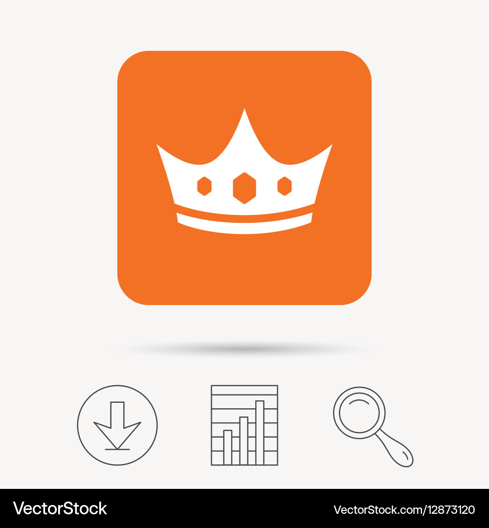 Crown icon Royal throne leader sign Royalty Free Vector