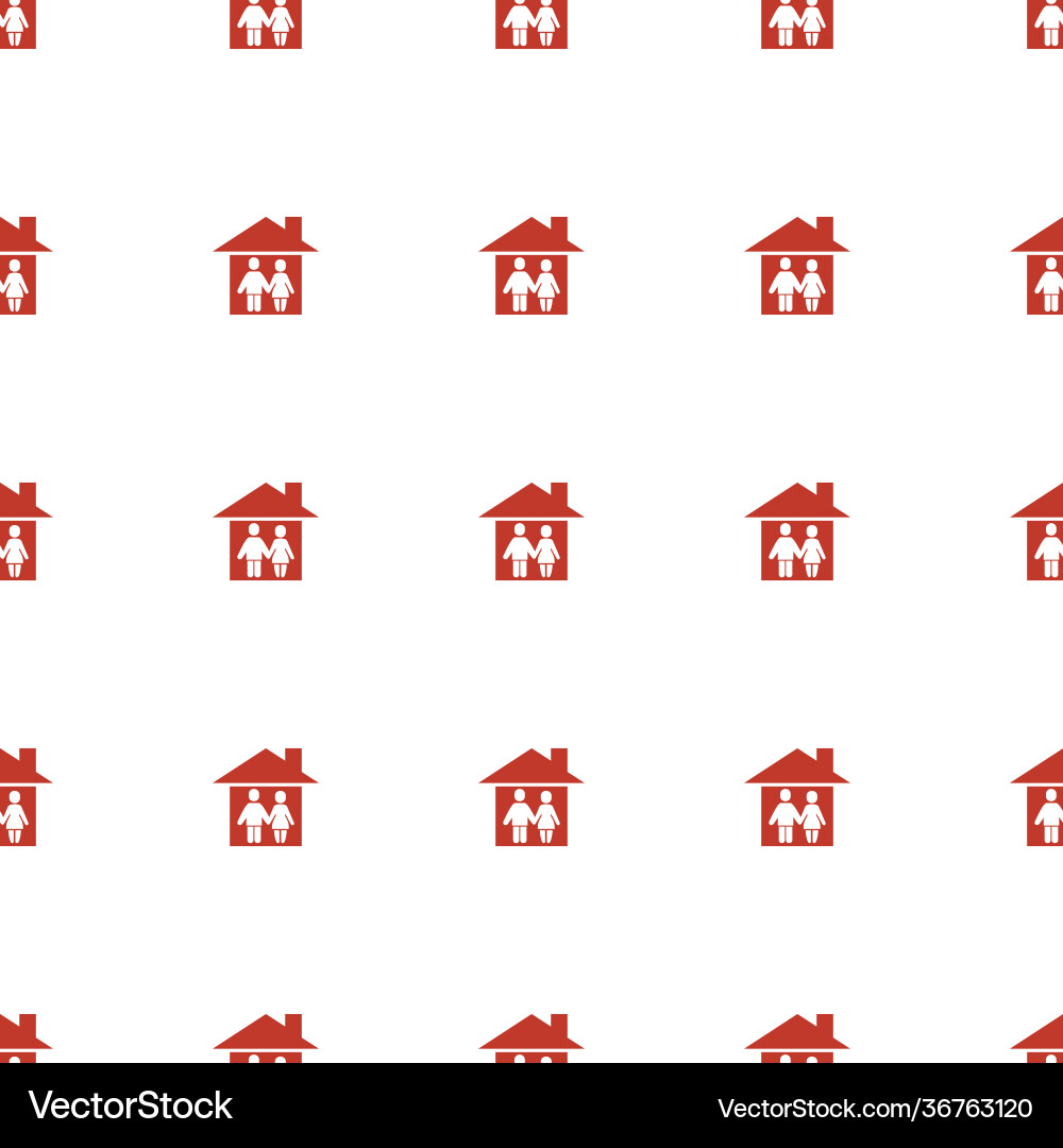 Family house icon pattern seamless white Vector Image