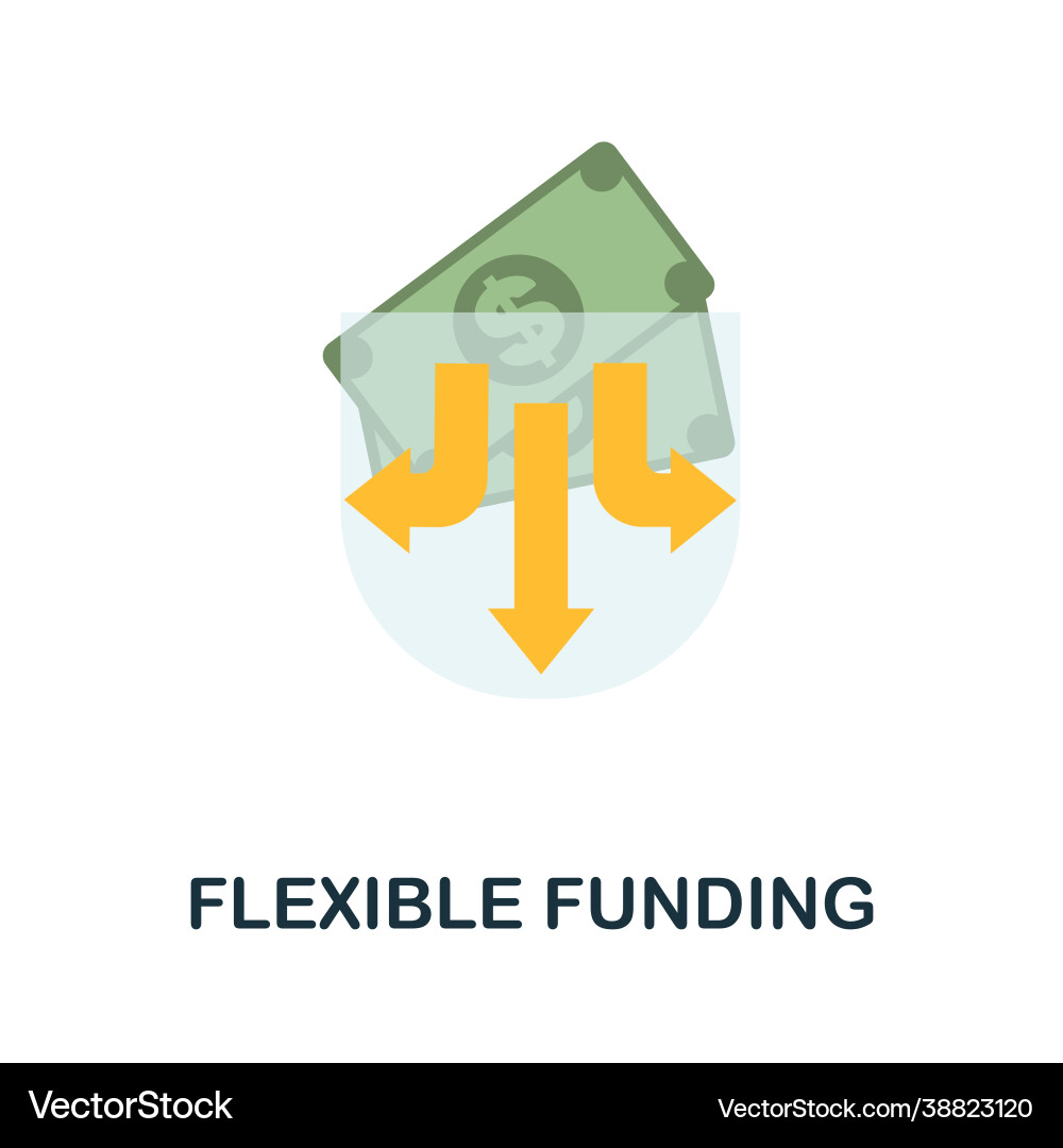 Flexible funding flat icon simple sign from Vector Image