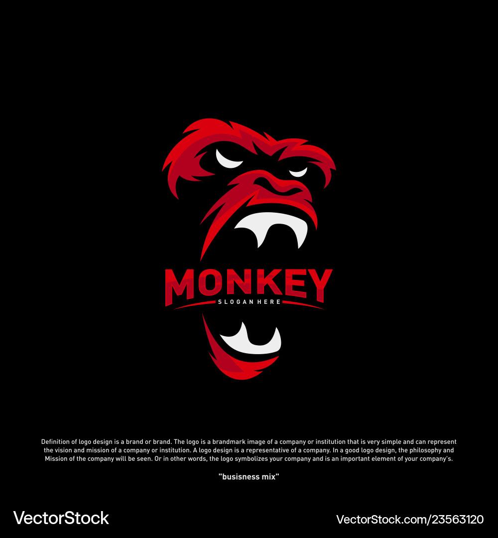Monkey gorilla esport gaming mascot logo template Vector Image